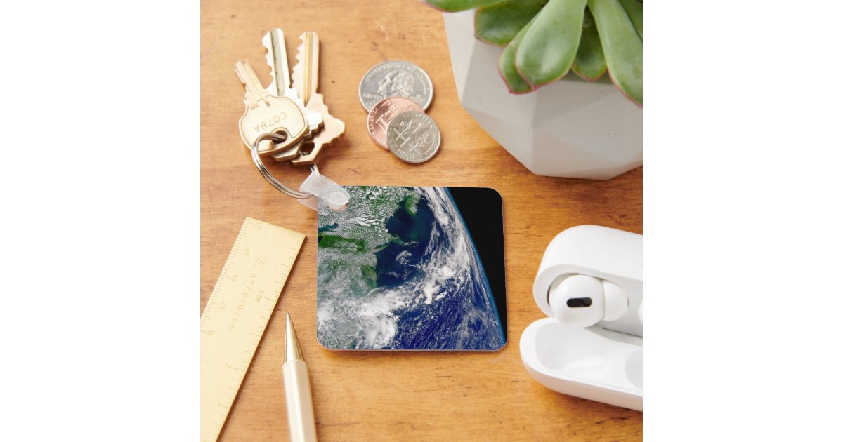 Hurricane Frances On A Partial Earth. Keychain | Zazzle