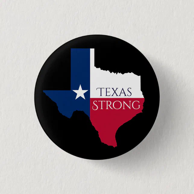Hurricane Harvey Texas Strong State Flag Button | Zazzle