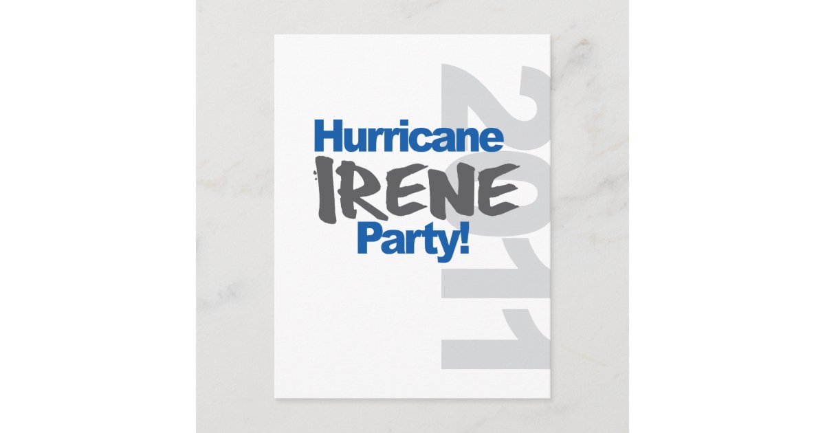 Hurricane Irene Party 2011 Invitation Postcard | Zazzle