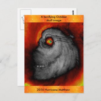 Hurricane Matthew Skull image post card | Zazzle