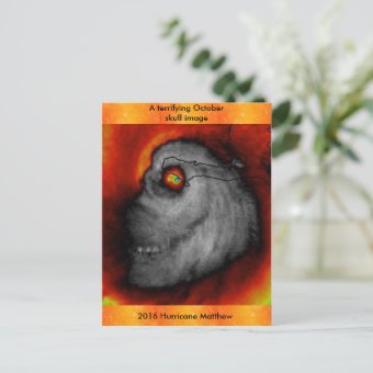 Hurricane Matthew Skull image post card | Zazzle