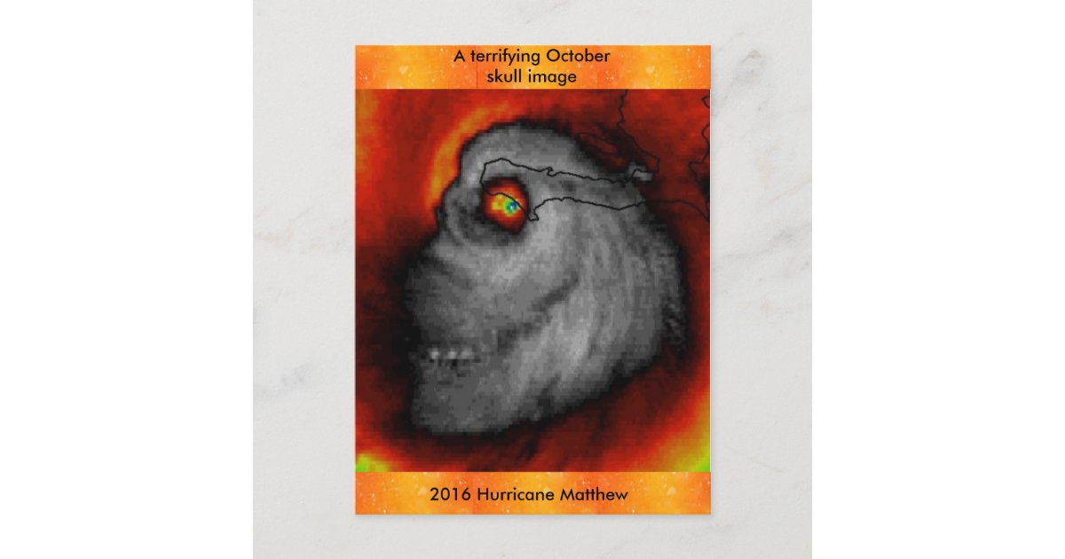Hurricane Matthew Skull image post card | Zazzle