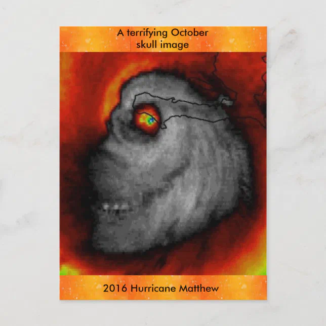 Hurricane Matthew Skull image post card | Zazzle
