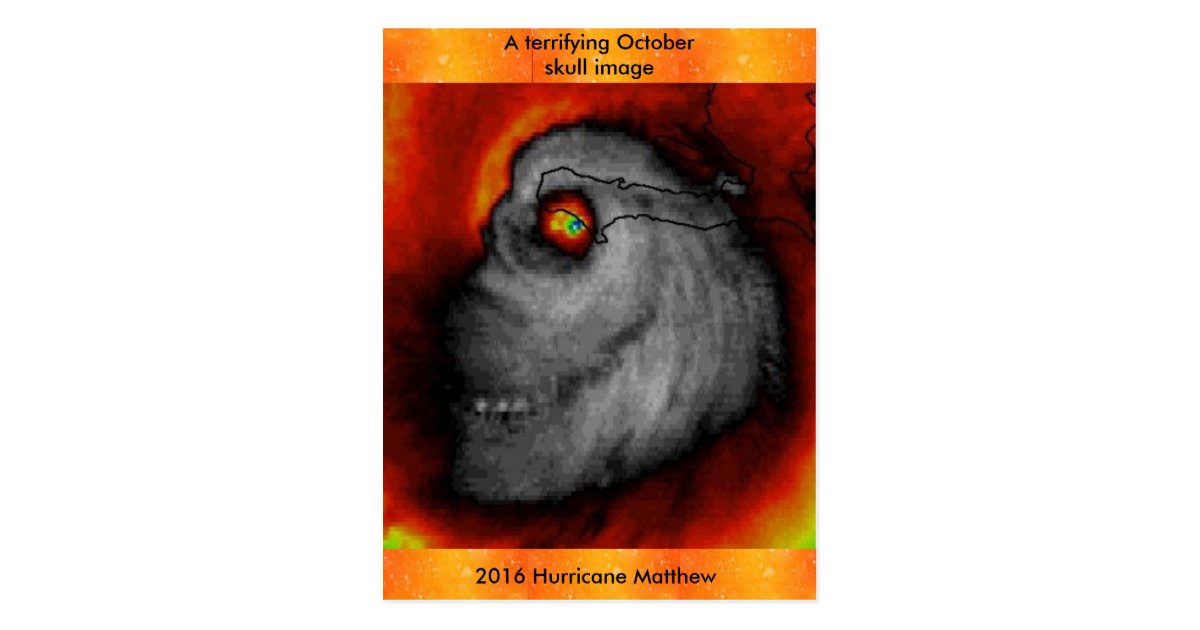 Hurricane Matthew Skull image post card | Zazzle.com