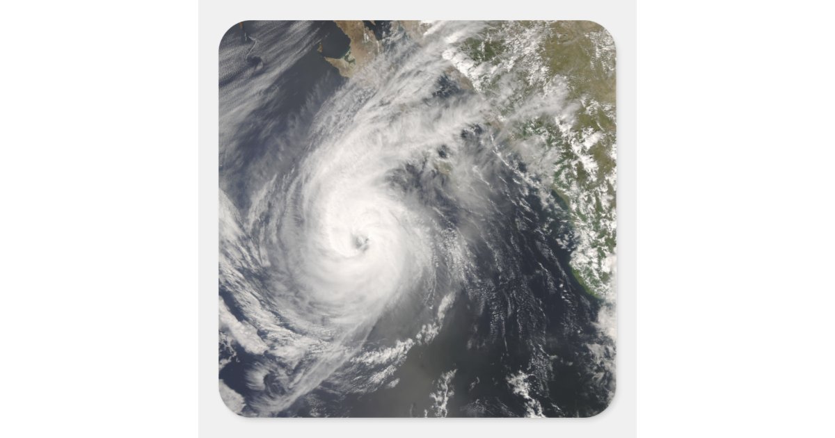 Hurricane Norbert off Mexico 2 Square Sticker | Zazzle