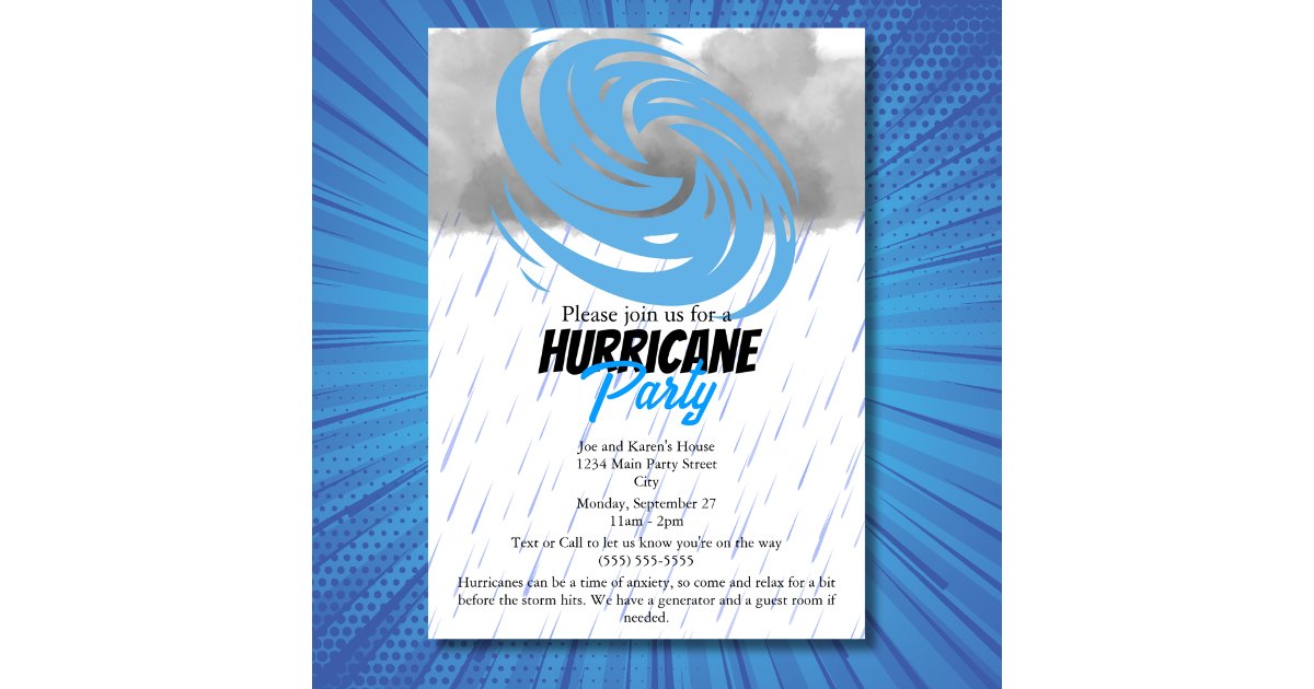 Hurricane Party Invitation | Zazzle