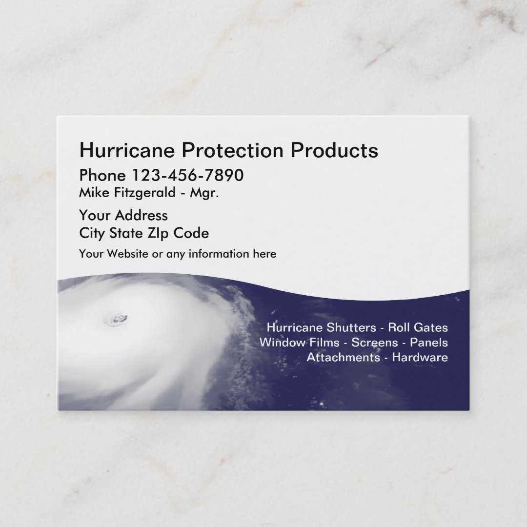 Hurricane Protection Businesscards Business Card | Zazzle