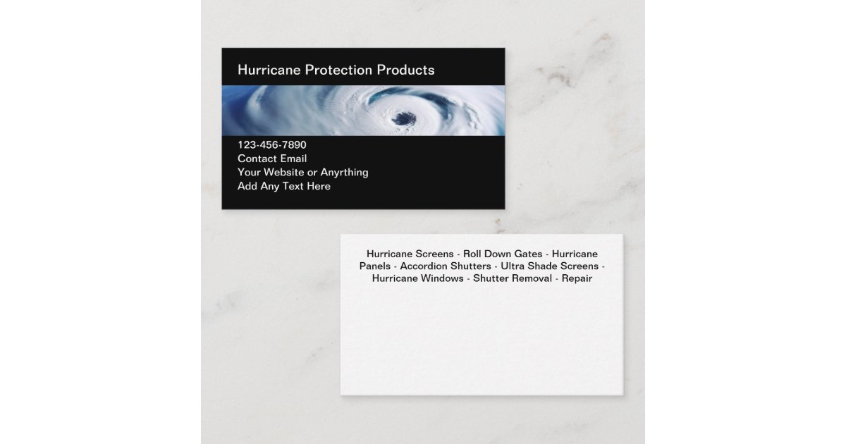 Hurricane Protection Security Business Cards | Zazzle