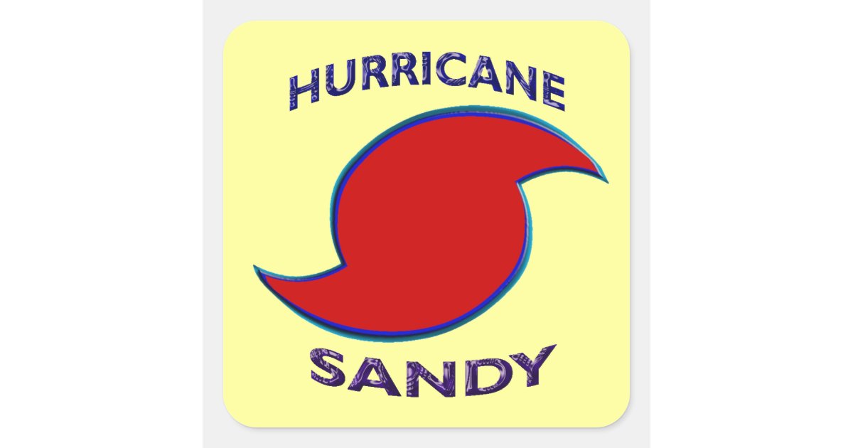 Hurricane Sandy Symbol Square Sticker | Zazzle