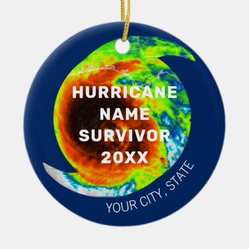 HURRICANE SURVIVOR Commemorative Personalized Ceramic Ornament | Zazzle