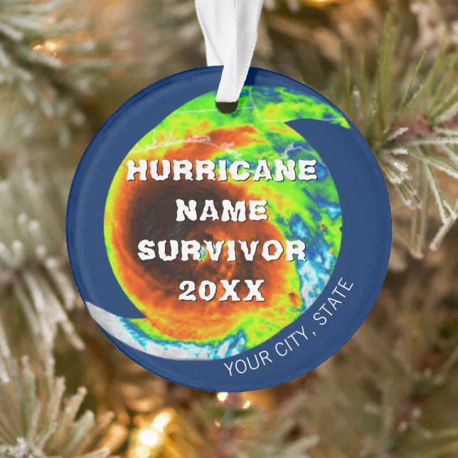 HURRICANE SURVIVOR Commemorative Personalized Ornament | Zazzle