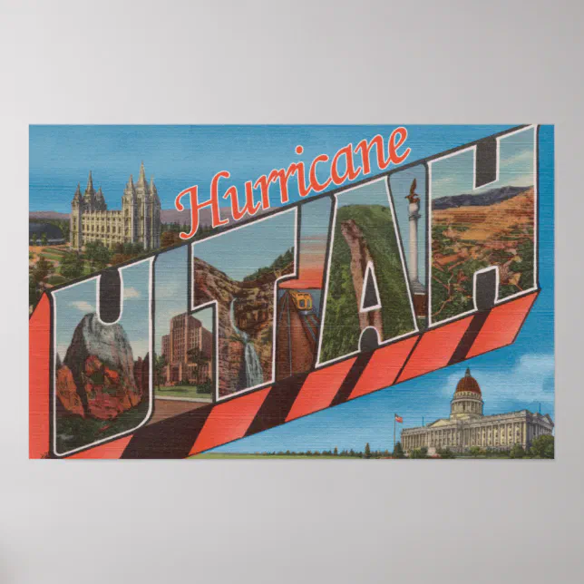 Hurricane, Utah - Large Letter Scenes Poster | Zazzle