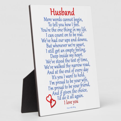 Husband Love Plaque Zazzle
