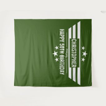 Husband man male birthday Booth banner Tapestry | Zazzle