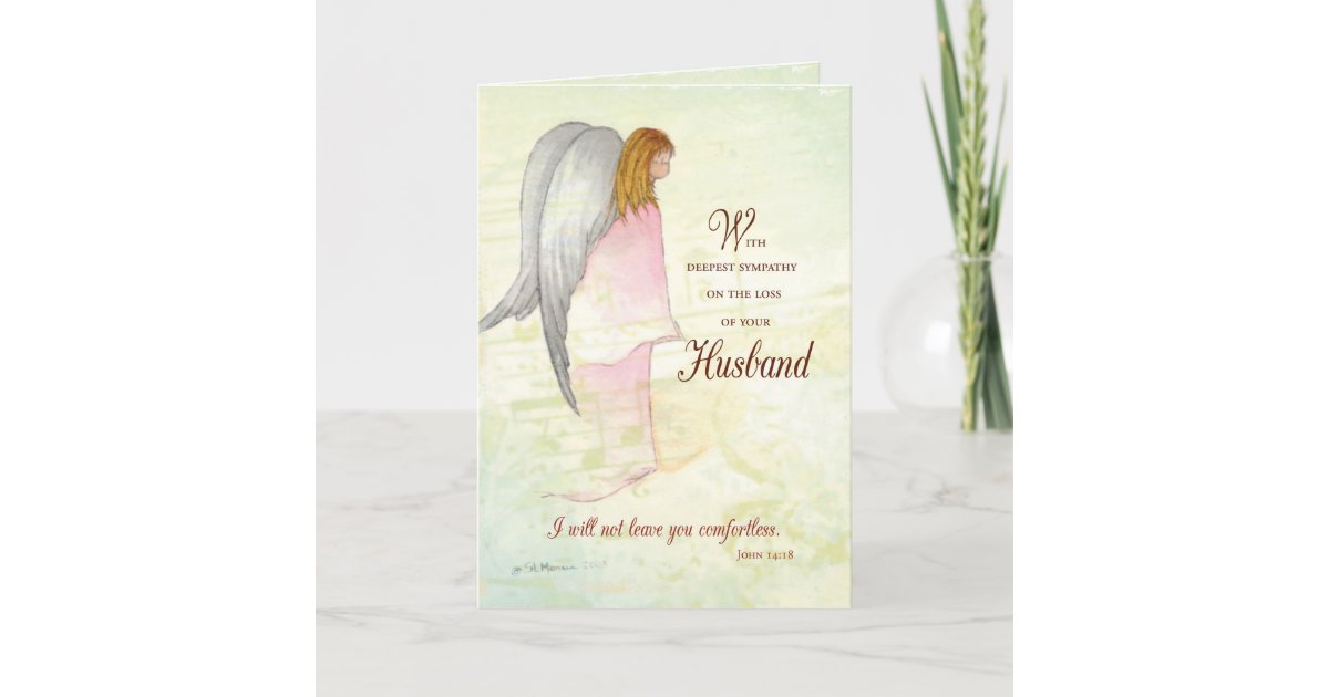 Husband Sympathy Angel Card | Zazzle
