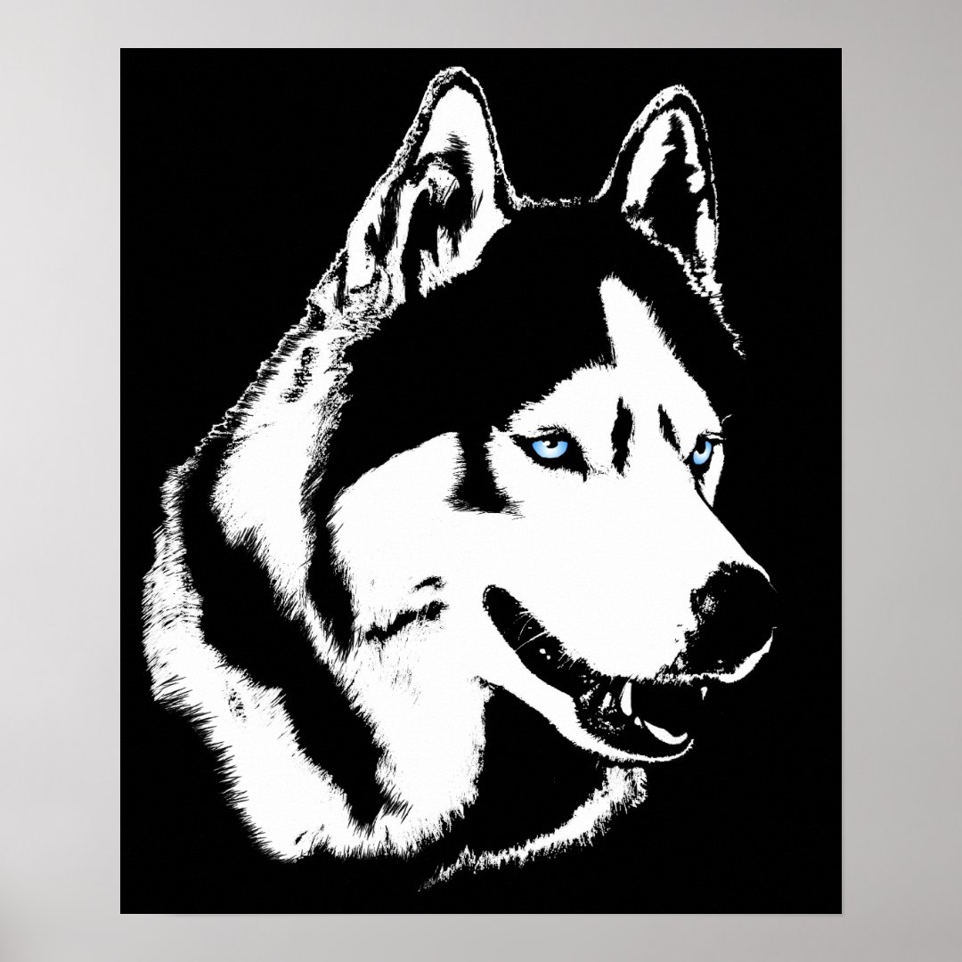 Husky Art Print Sled Dog Art Poster Husky Gifts | Zazzle