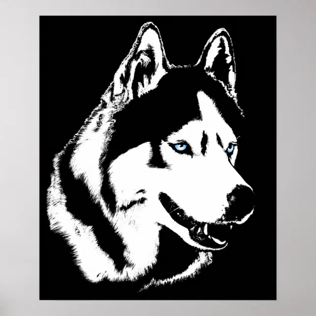 Husky Art Print Sled Dog Art Poster Husky Gifts | Zazzle