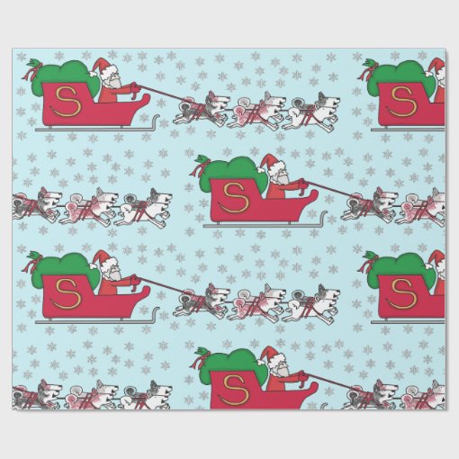 Husky Claus Wrapping Paper | Zazzle