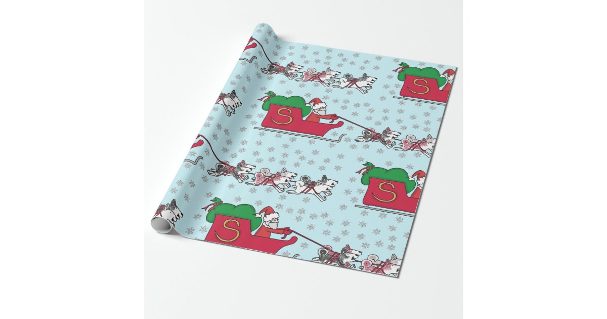Husky Claus Wrapping Paper | Zazzle