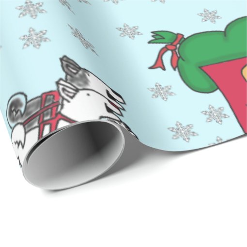 Husky Claus Wrapping Paper | Zazzle
