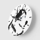 Husky Clock Gifts Decor Sled Dog Wall Clock | Zazzle