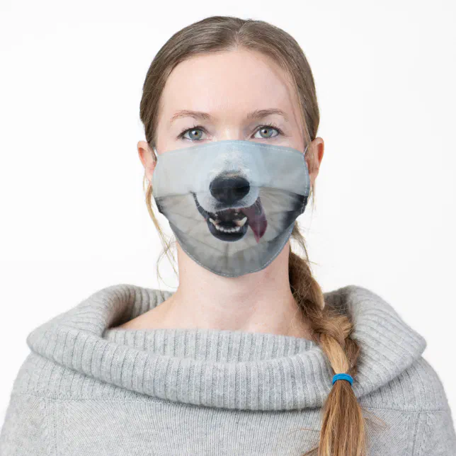 Husky Dog Hang Tongue Animal Face Adult Cloth Face Mask | Zazzle