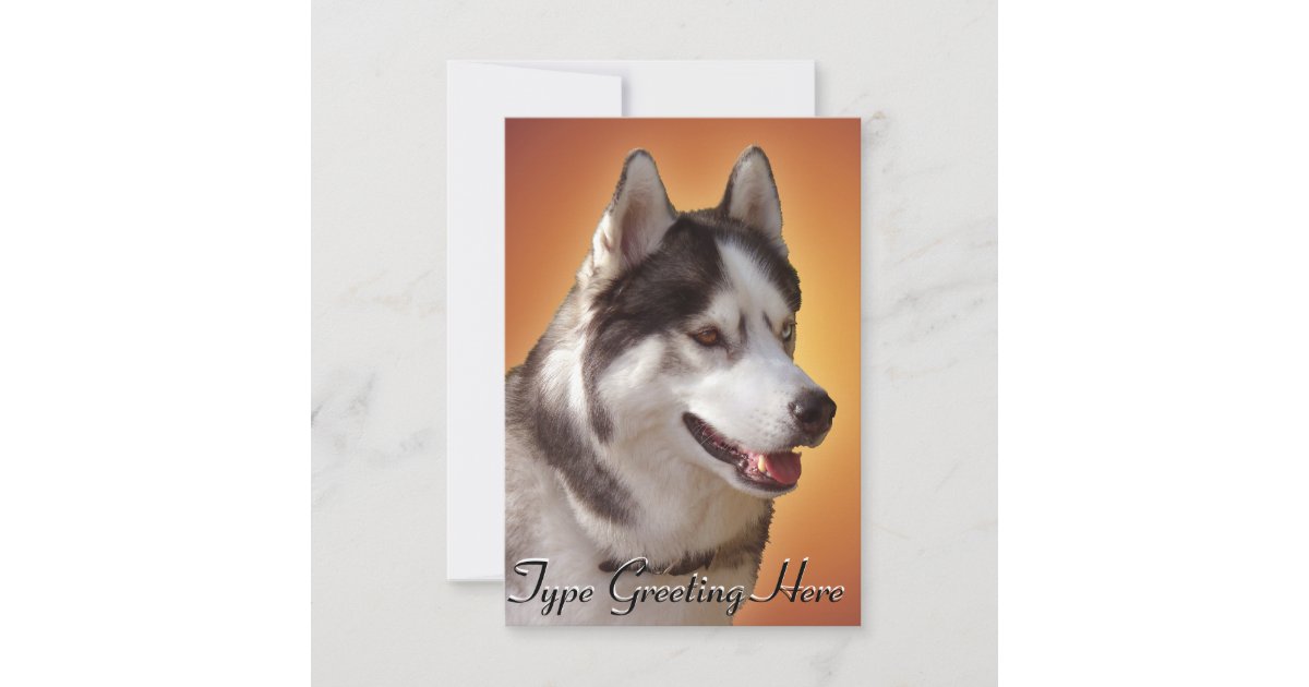 Husky Invitations Personalized Siberian Husky Card | Zazzle