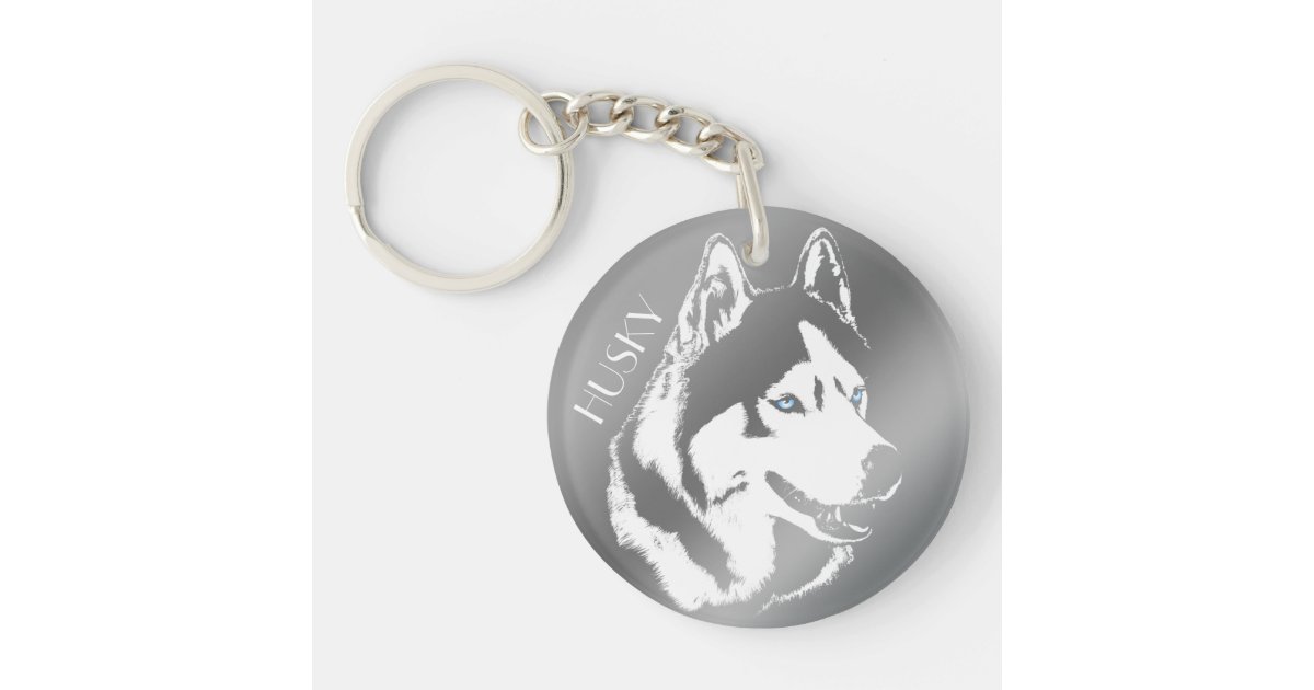 Husky Keychain Husky Malamute Keychain Customize | Zazzle