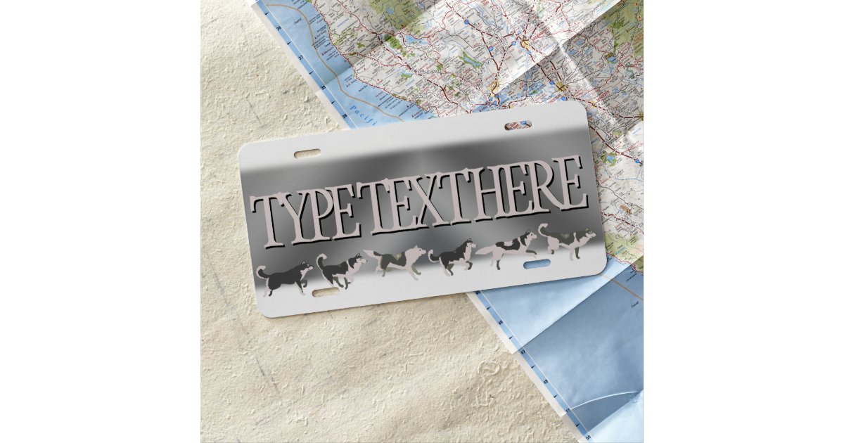 Husky License Custom Husky Sled Team License Plate | Zazzle