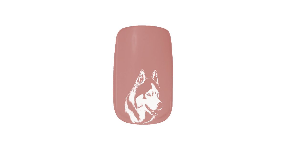 Husky Pup Fingernails Husky Sled Dog Minx Nail Art | Zazzle