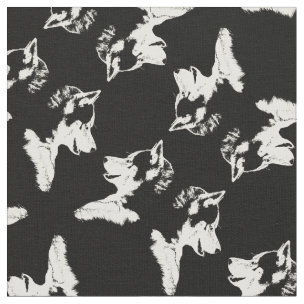 Husky Pup Fabric Siberian Husky Fabric Dog Pattern | Zazzle.com
