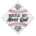 Hustle Hit Never Quit Baseball Inspirational Quote Graduation Cap ...