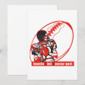 Hustle | Hit | Never Quit Football Player - Red Invitation | Zazzle
