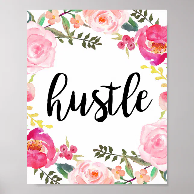 Hustle, Printable Art, Motivational Poster, Office Poster | Zazzle