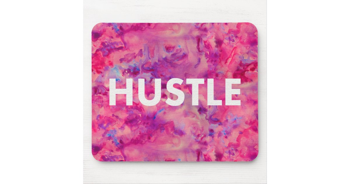 Hustle Watercolor Modern Typography Mousepad | Zazzle