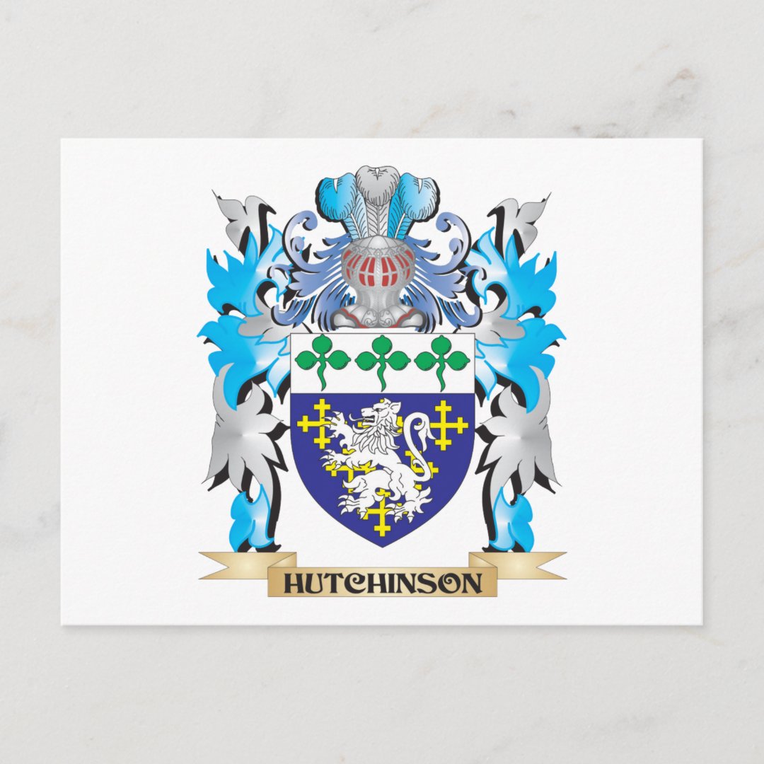 Hutchinson Coat of Arms - Family Crest Postcard | Zazzle