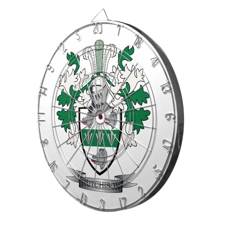 Hutchison Family Crest Coat of Arms Dart Board | Zazzle
