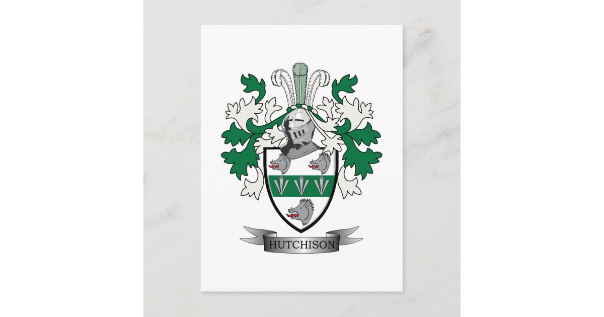 Hutchison Family Crest Coat of Arms Postcard | Zazzle