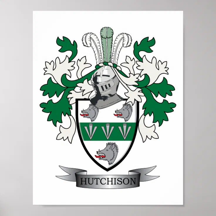 Hutchison Family Crest Coat of Arms Poster | Zazzle