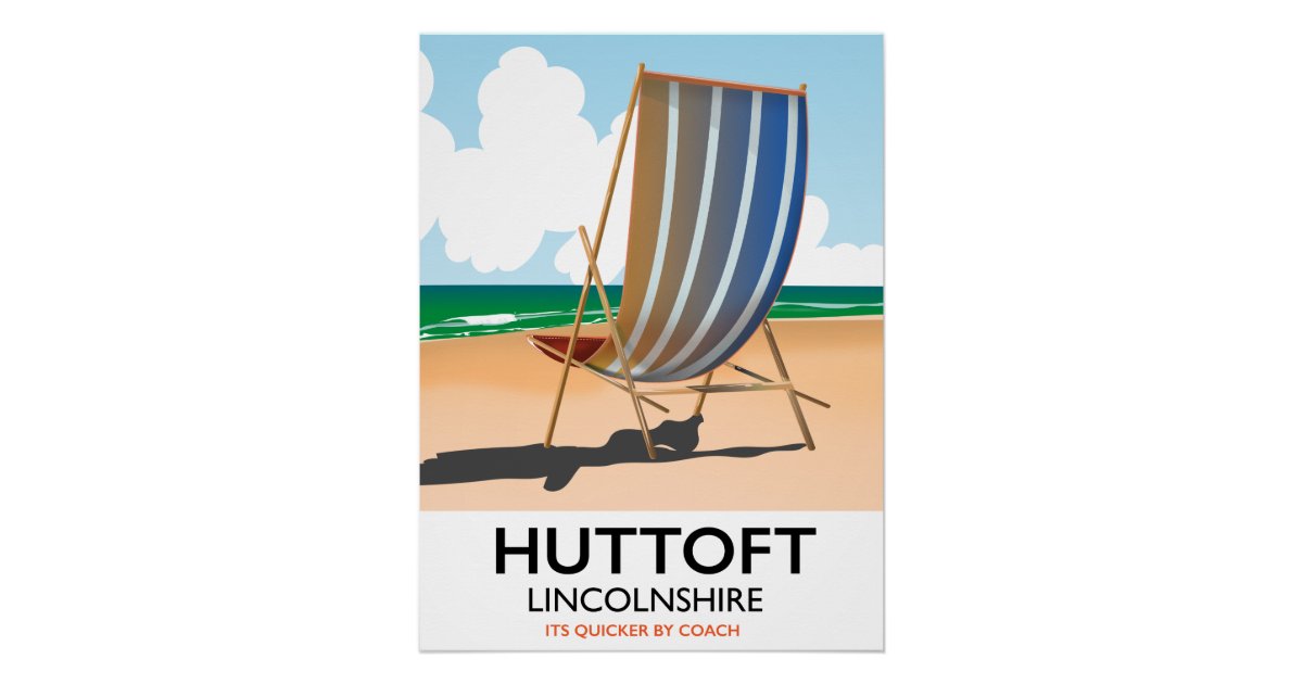 Huttoft seaside travel poster. poster | Zazzle