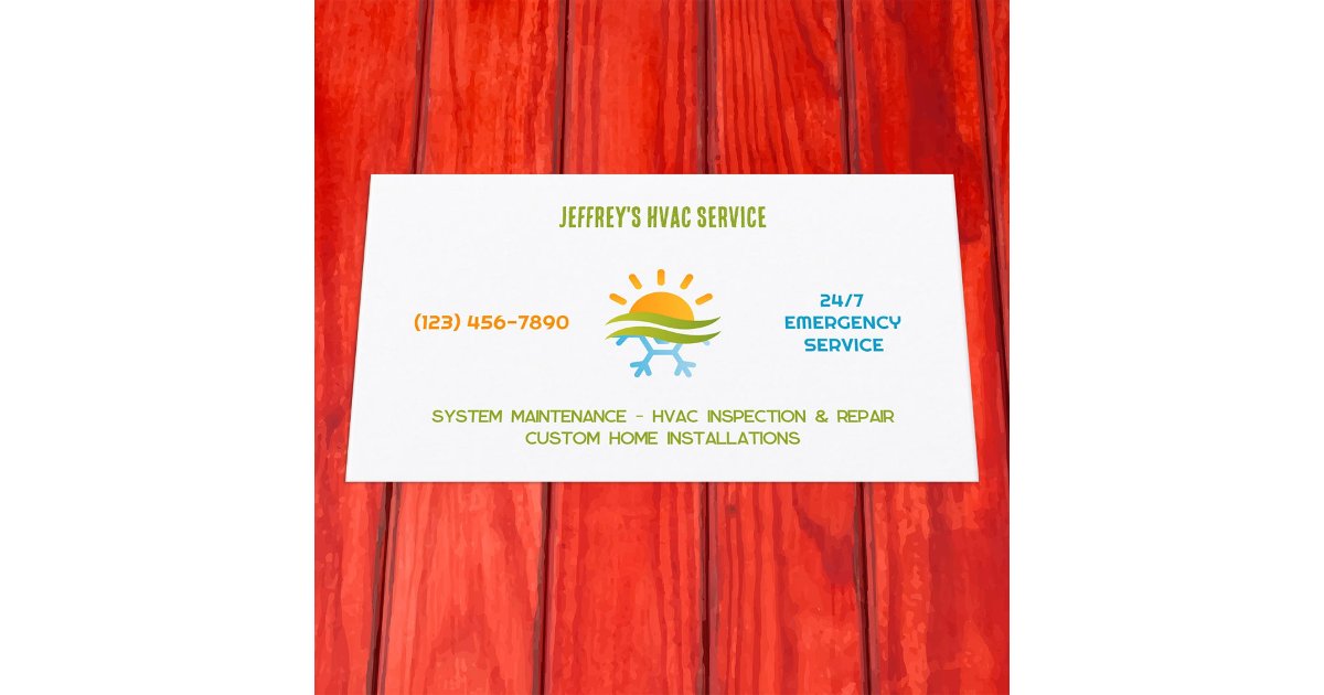 HVAC Air Conditioning Business Card | Zazzle