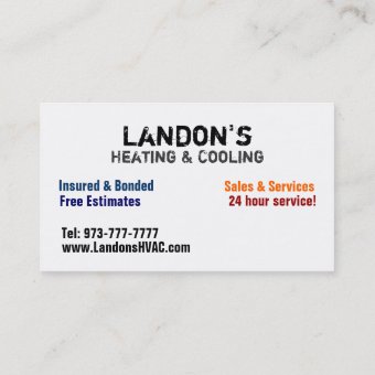 HVAC Business Cards | Zazzle