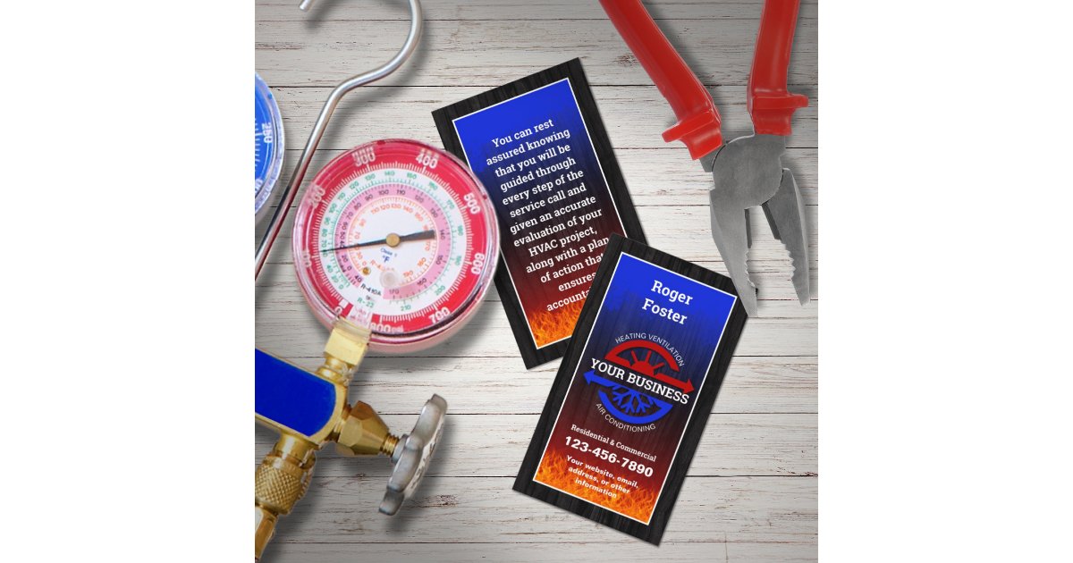 HVAC Heating and Air Business Card | Zazzle