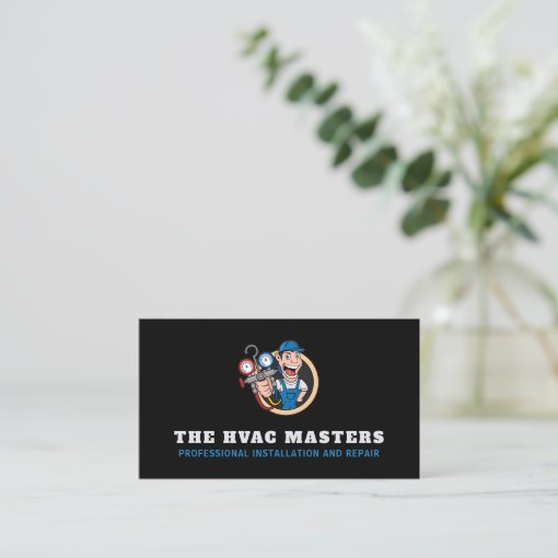 HVAC Heating Cooling AC Heat Service Business Card | Zazzle