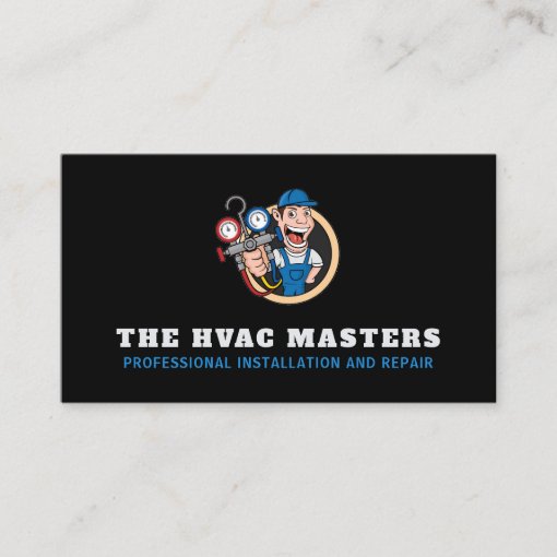 HVAC Heating Cooling AC Heat Service Business Card | Zazzle