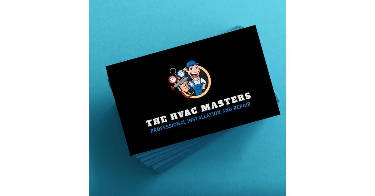 HVAC Heating Cooling AC Heat Service Business Card | Zazzle