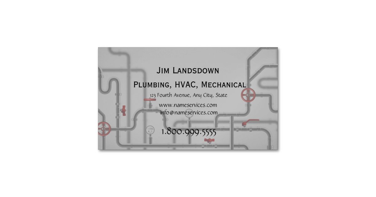 HVAC Mechanical Plumbing Custom Business Card Magnet | Zazzle