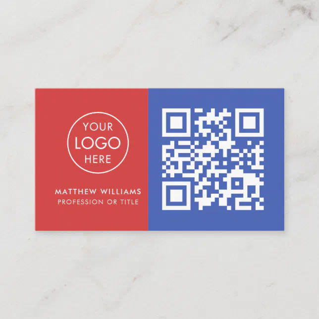 HVAC Professional QR Code Logo Modern Business Card | Zazzle