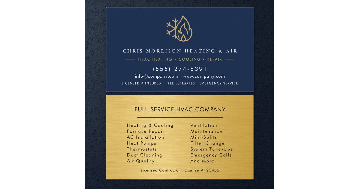 HVAC Repair & Installation Business Card | Zazzle