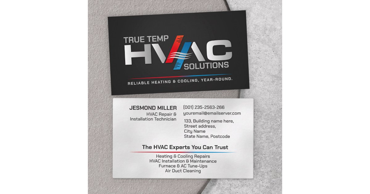HVAC Services Business Card | Zazzle